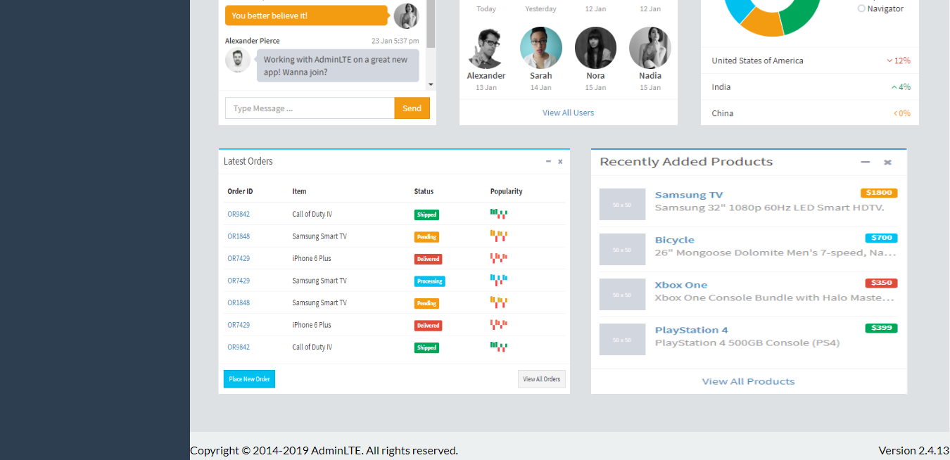 GitHub - randulajay/AdminLTE-homepage: Use html and css only