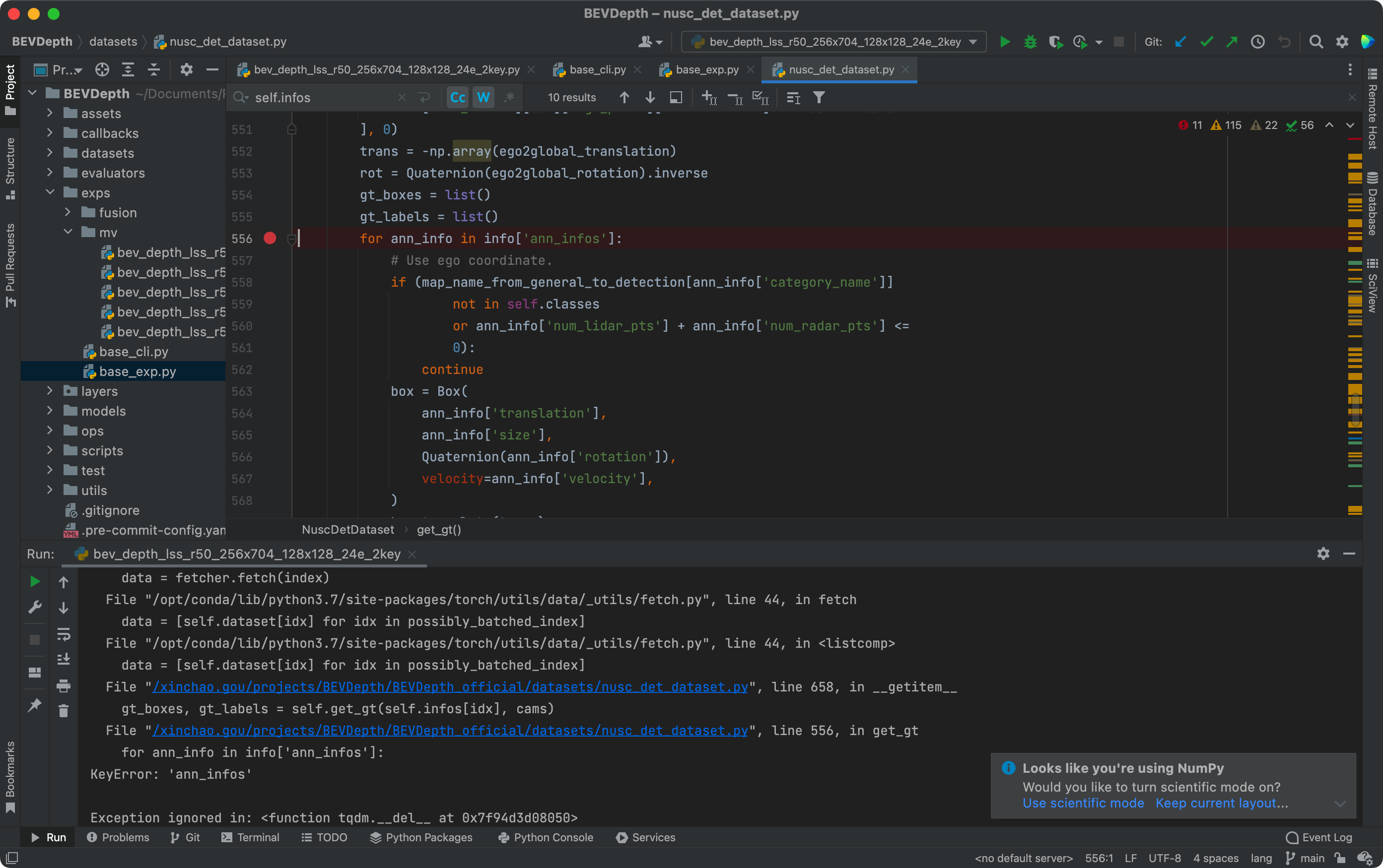 bug report. gen_info.py · Issue #89 · Megvii-BaseDetection/BEVDepth · GitHub