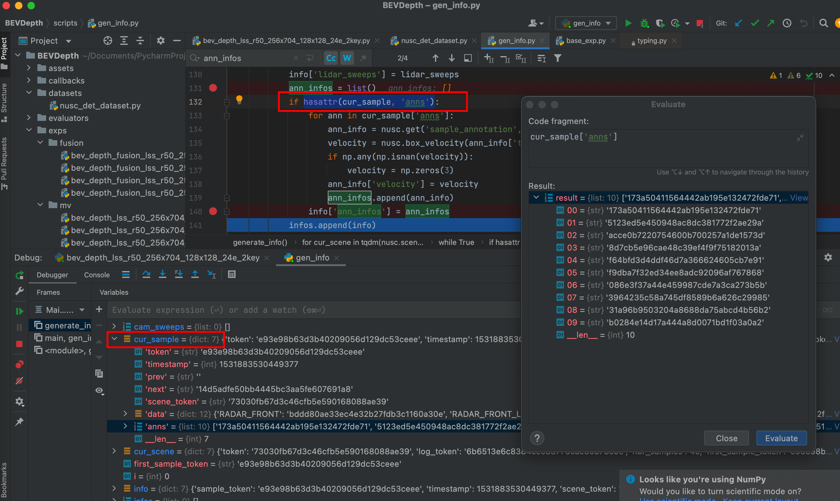 bug report. gen_info.py · Issue #89 · Megvii-BaseDetection/BEVDepth · GitHub