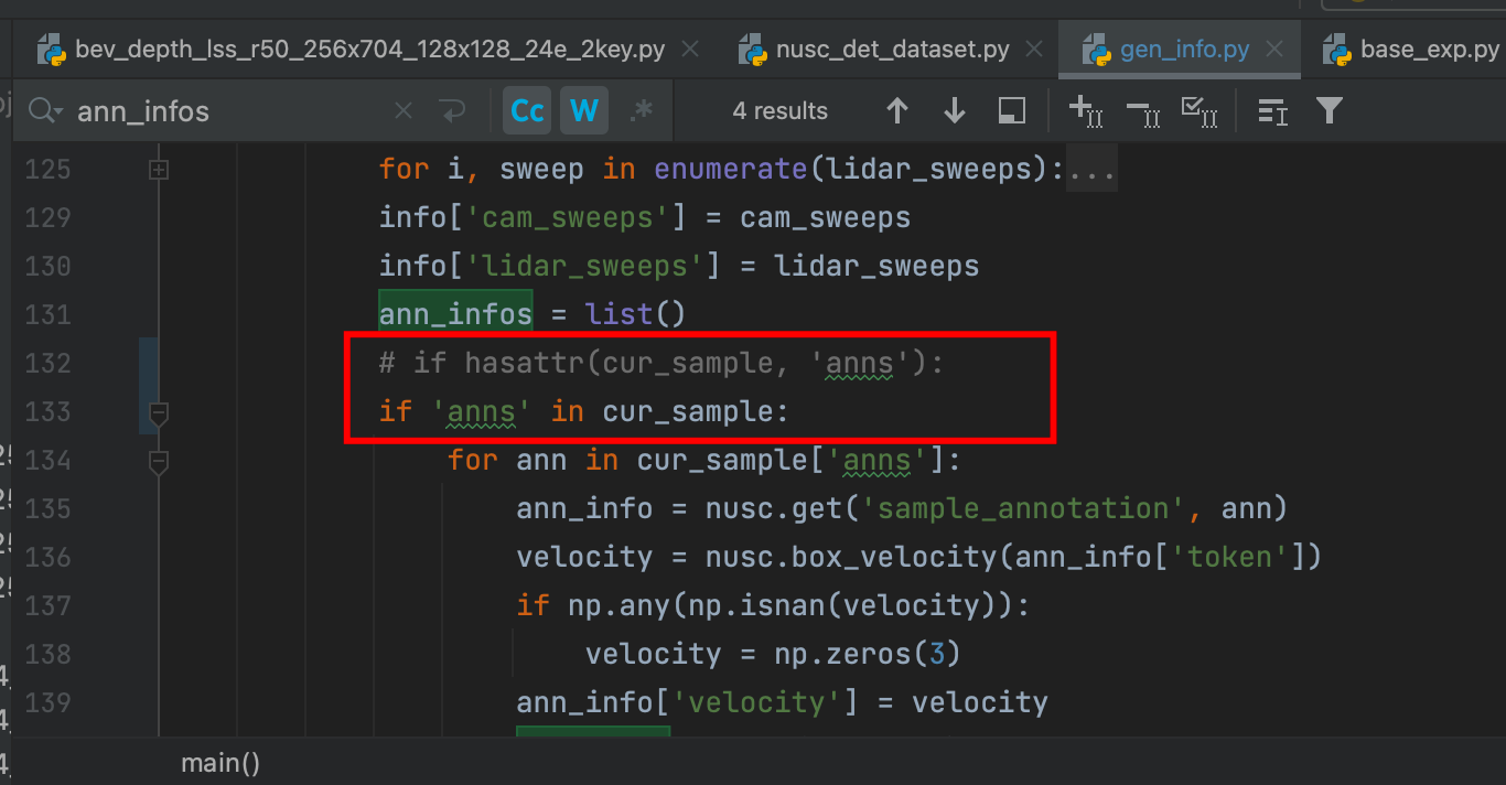 bug report. gen_info.py · Issue #89 · Megvii-BaseDetection/BEVDepth · GitHub