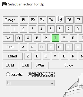 How to do something like: UP="R" L1+UP="T" (not "RT") L2+UP="U" (not ...