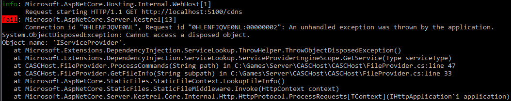 Cannot access a disposed object · Issue #15 · WowDevTools/CASCHost · GitHub