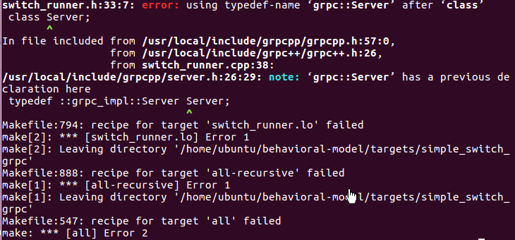 Error in Make while building simple_switch_grpc and thrift · Issue #830 · p4lang/behavioral ...