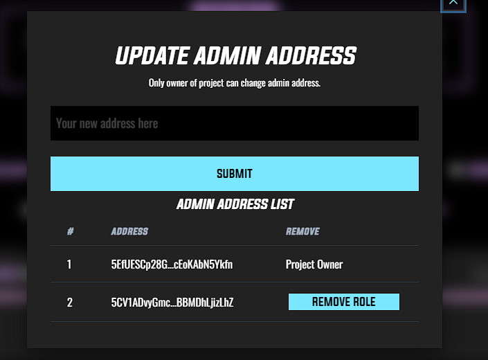 Internal: Add admin role, phân quyền thêm Whitelist management · Issue #258 · ArtZero-io ...