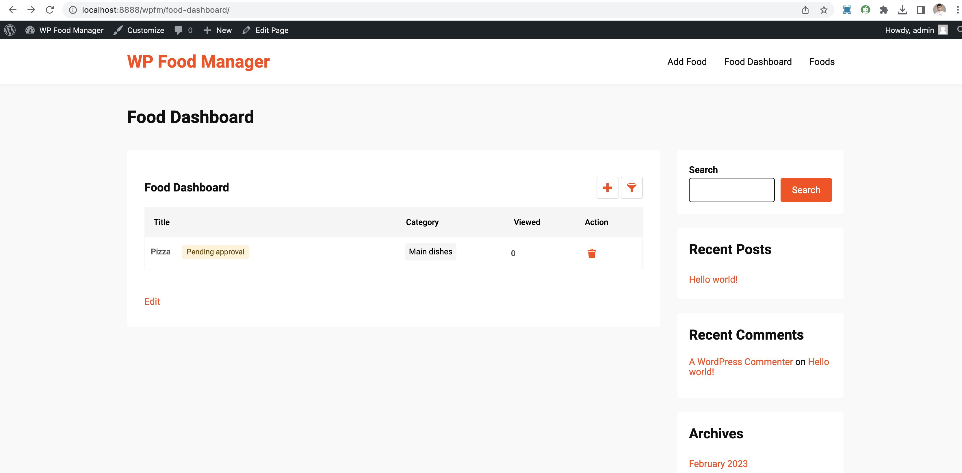 Fronted : Edit action option missing in dashboard. · Issue #238 · wpfoodmanager/wp-food-manager ...