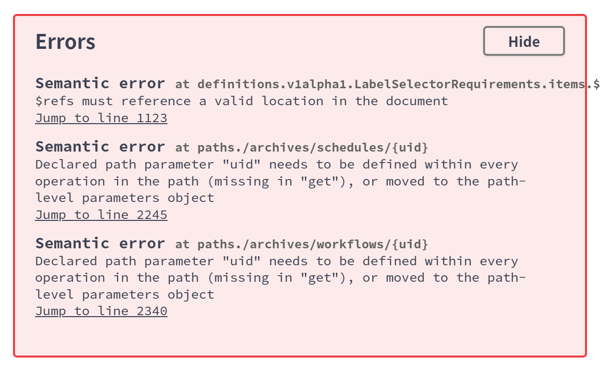 Swagger Api Semantic Error · Issue 2418 · Chaos Meshchaos Mesh · Github