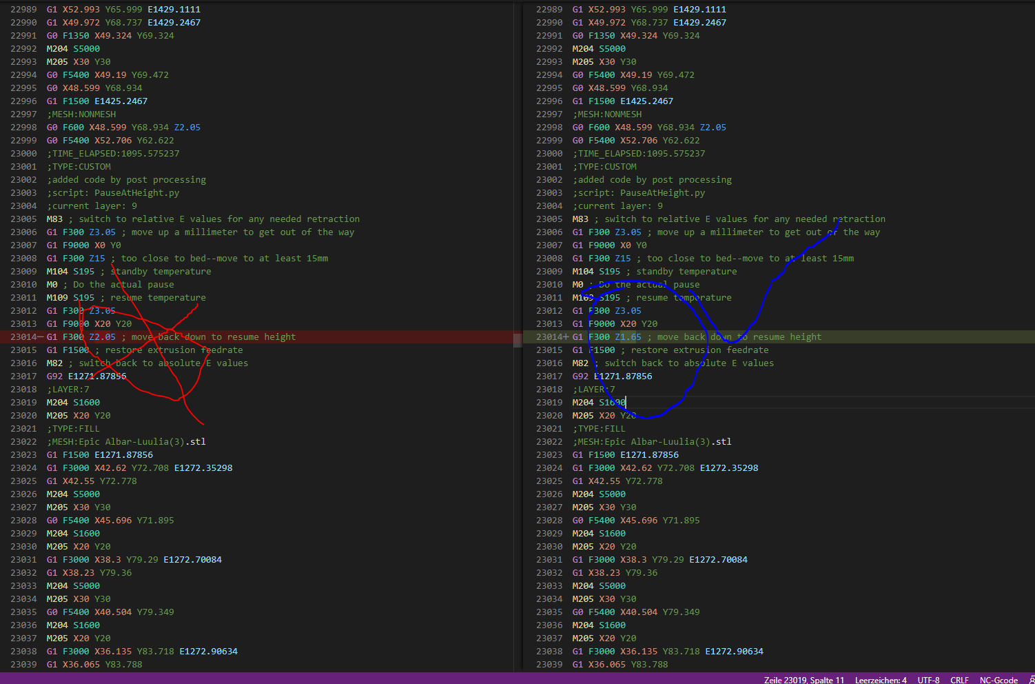 Pause at height Redo layer wrong z value · Issue #7922 · Ultimaker/Cura · GitHub