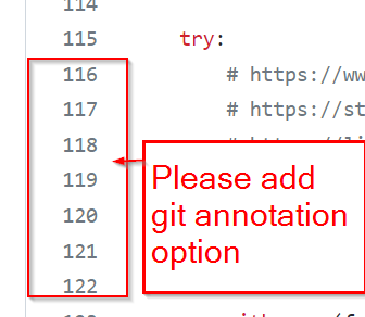 Add git annotation per line in github interface · community ...