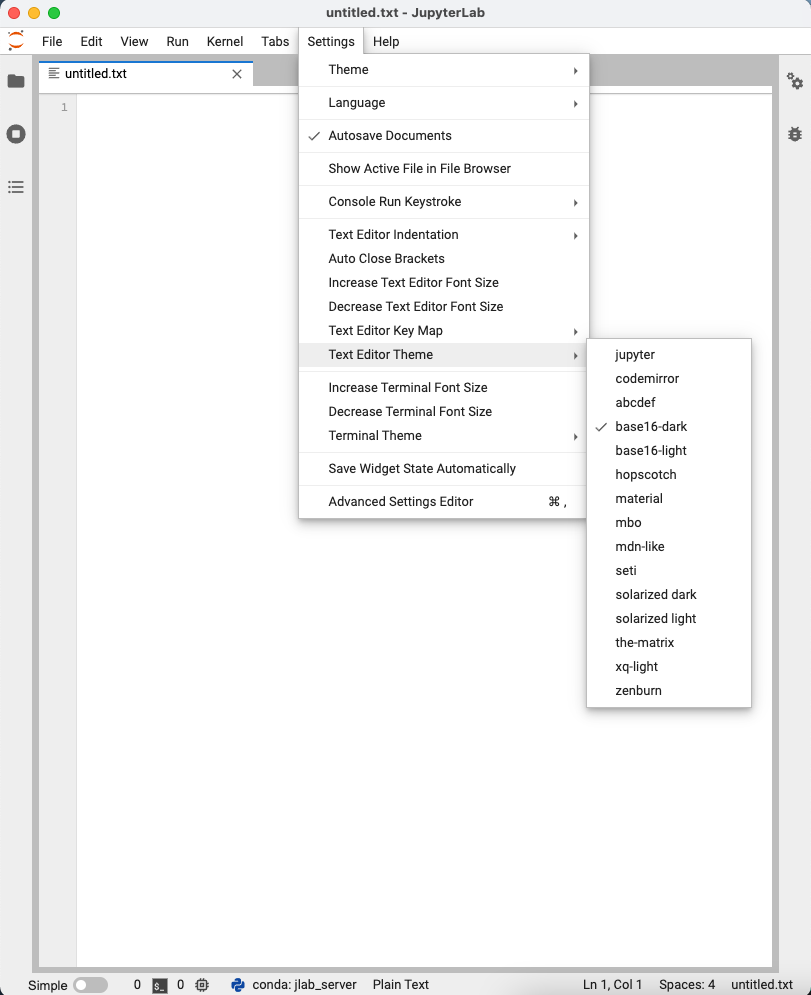 text editor theme change: no response · Issue #414 · jupyterlab ...