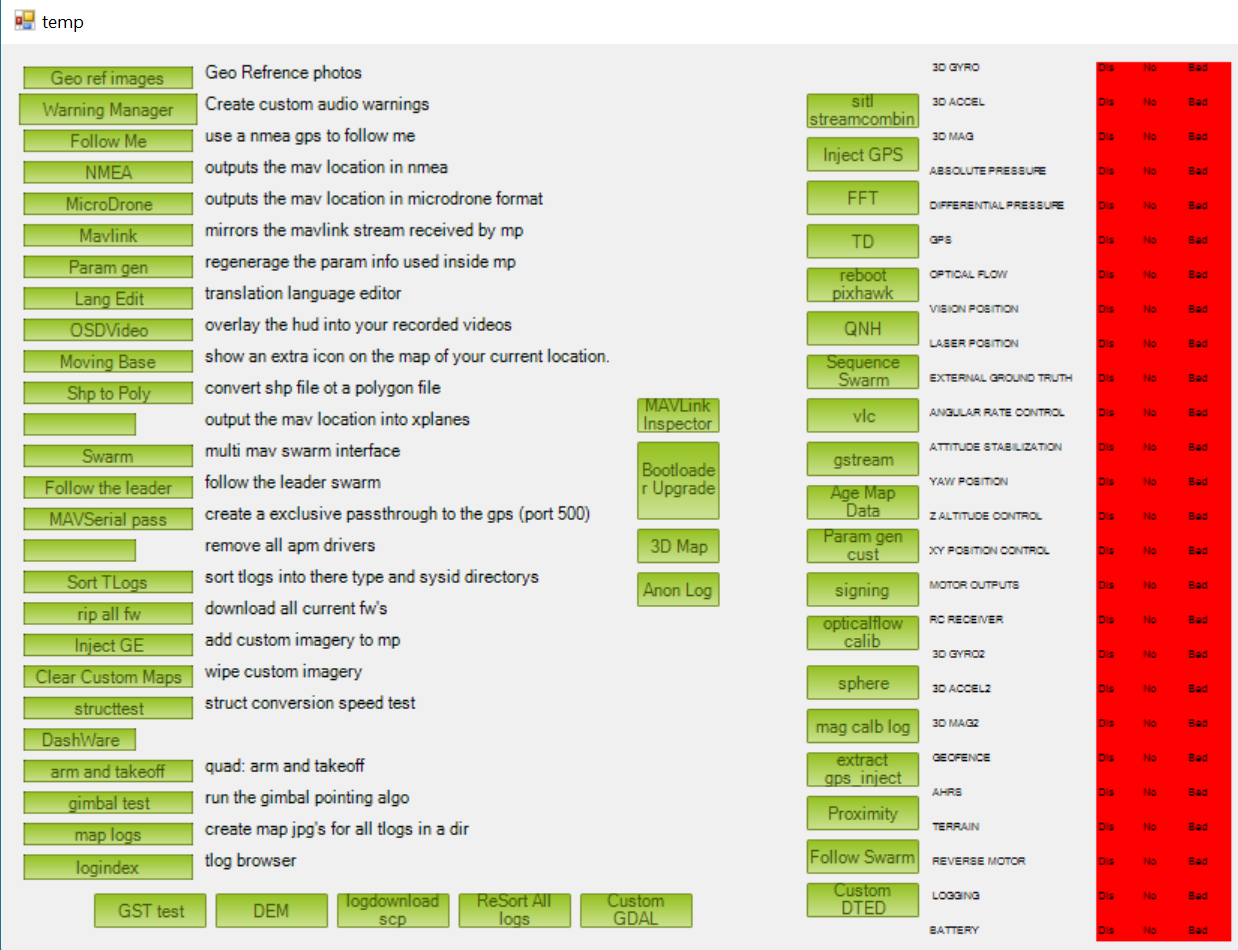 CTRL-F "temp" menu complexity · Issue #2027 · ArduPilot/MissionPlanner · GitHub