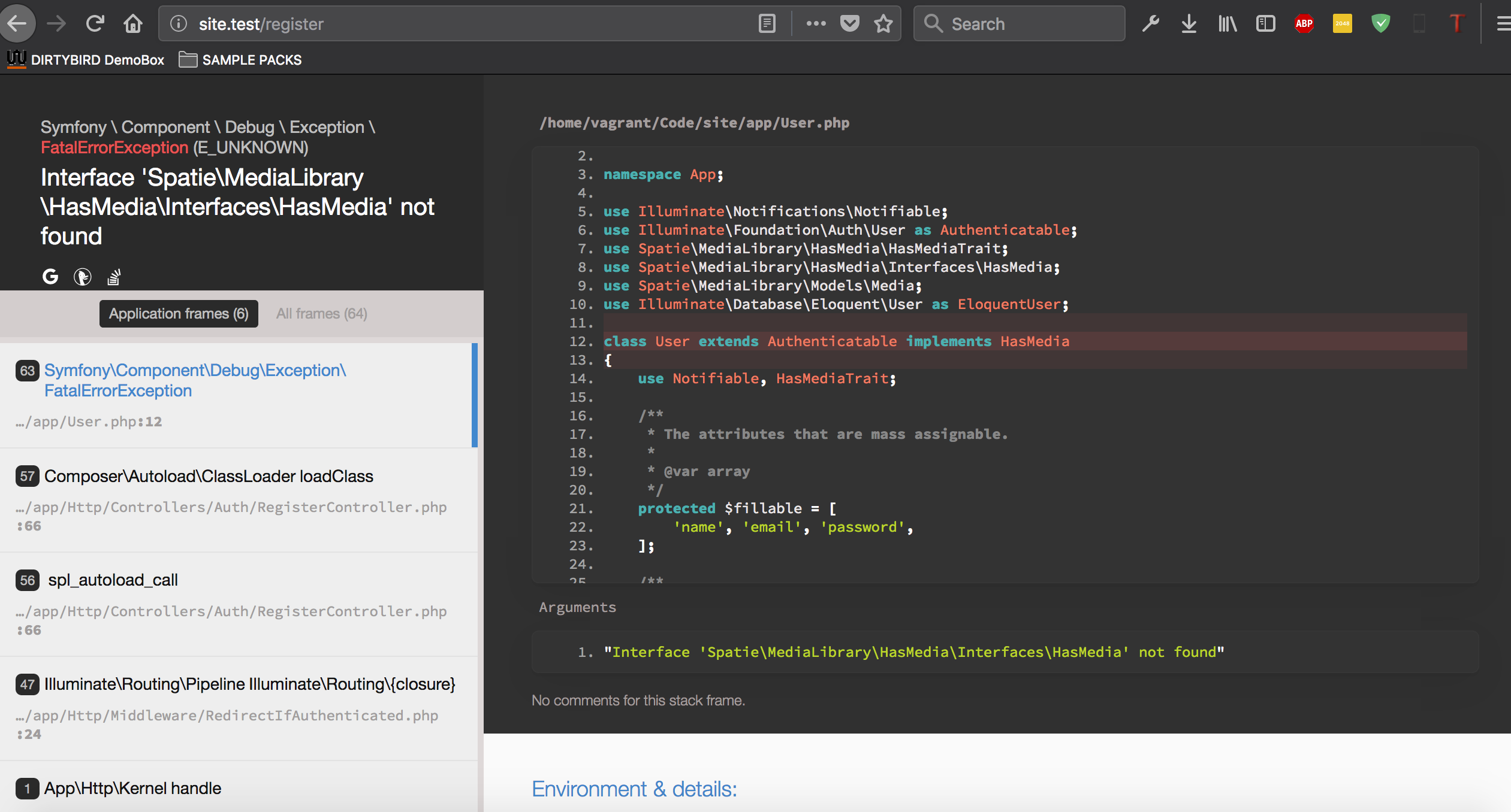 The current request does not have a file in a key named `avatar` · Issue #1190 · spatie/laravel ...