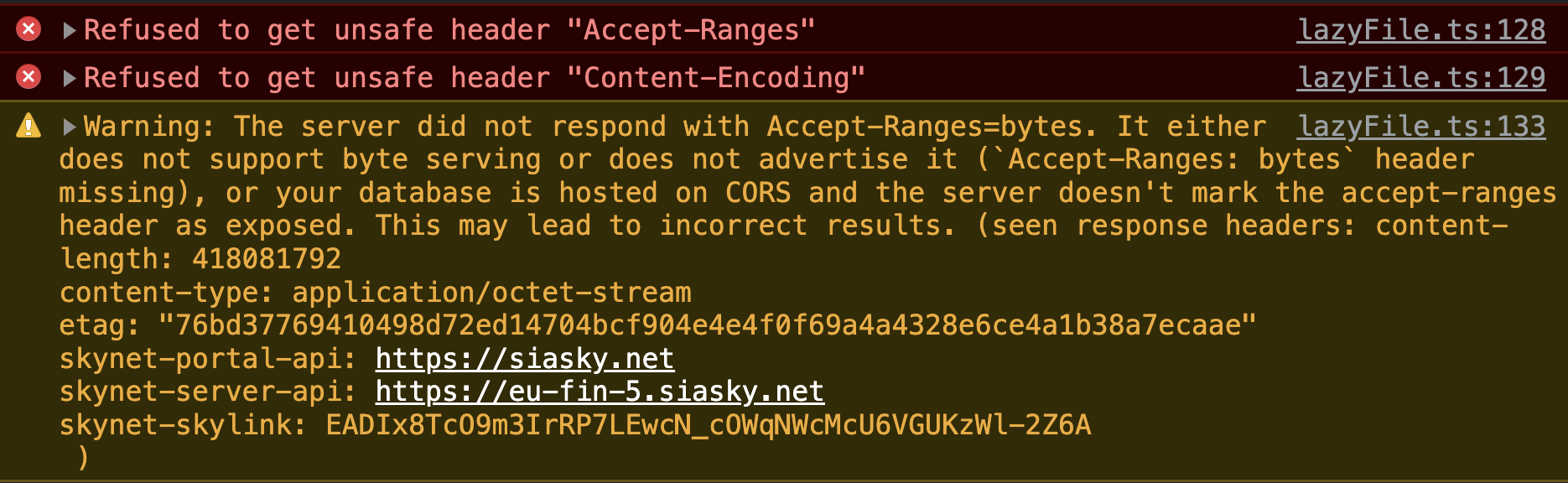 CORS header does not whitelist 'Accept-Ranges' · Issue #1861 · SkynetLabs/skynet-webportal · GitHub
