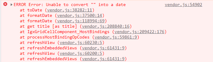 IgxGridCellComponent: error thrown for empty string values for 'date' columns · Issue #11933 ...