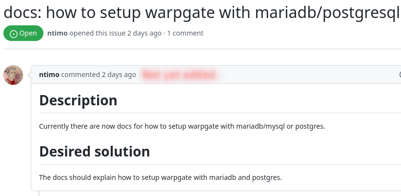 docs: how to setup warpgate with mariadb/postgresql · Issue #496 · warp-tech/warpgate · GitHub