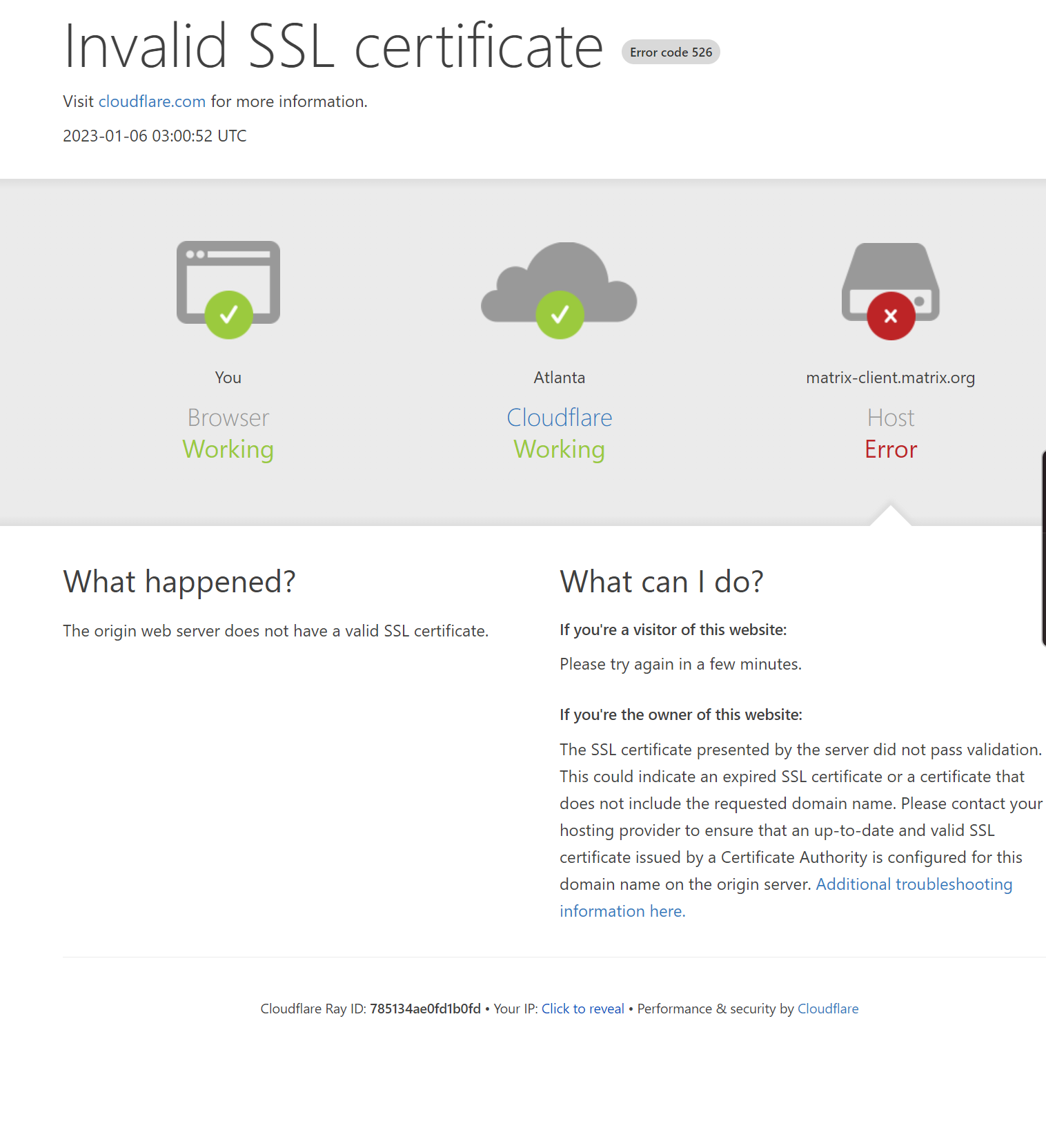 SSL Certificate invalid. Browser element AND element desktop affected. Images failed to download ...