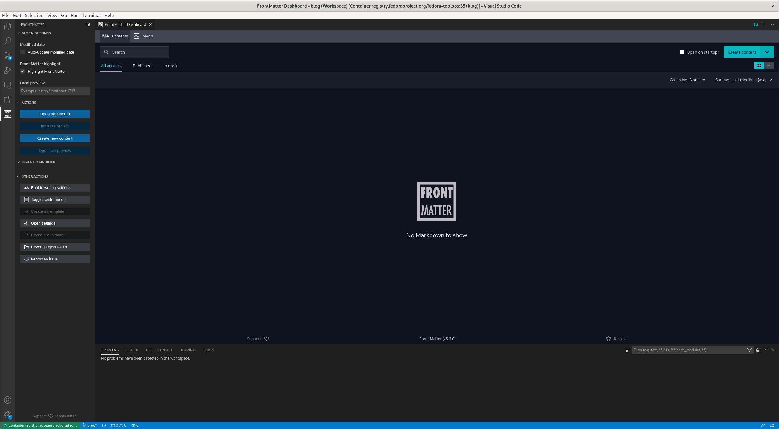 Enhancement: Support Remote Containers extension · Issue #188 · estruyf/vscode-front-matter · GitHub