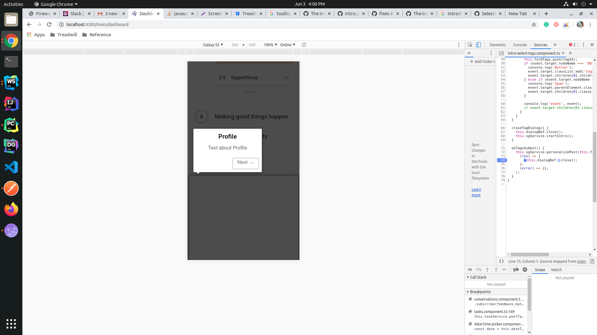 Introduced element is not getting highlighted if not in viewport ...
