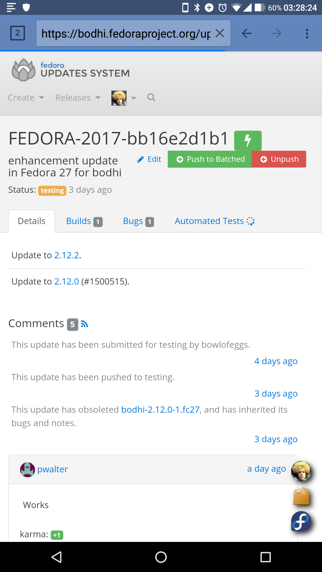 The push to batched and unpush buttons are too close to the enhancement icon on mobile · Issue ...