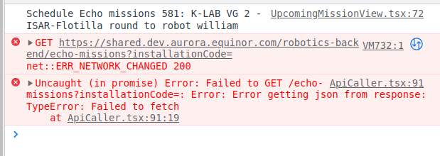 Error: Failed to GET /echo- missions?installationCode=: · Issue #433 · equinor/flotilla · GitHub