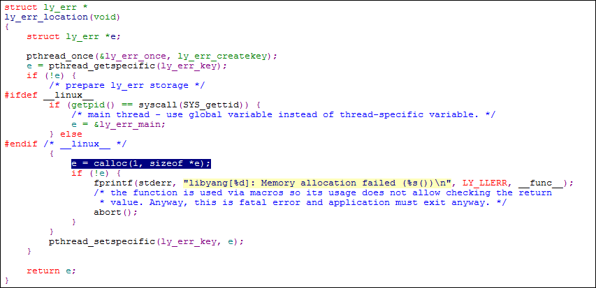 Direct leak reported by address sanitizer in function ly_err_location. · Issue #633 · CESNET ...