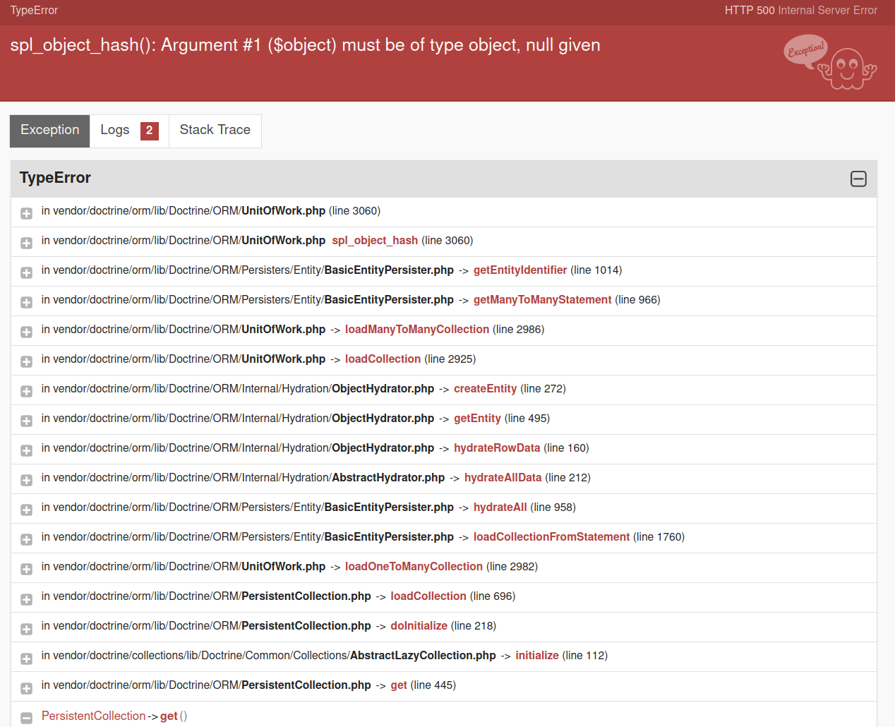 Null-object error in spl_object_hash() when loading associations with association-keys · Issue ...