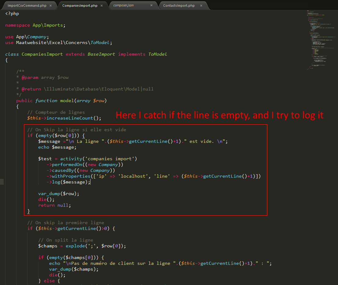Logging Errors / Saving in Database · Issue #2031 · SpartnerNL/Laravel-Excel · GitHub