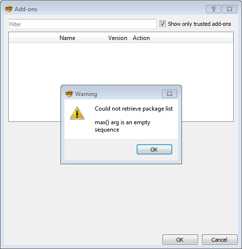 Can't retrieve package list from Add-ons in Menu · Issue #2976 · biolab/orange3 · GitHub