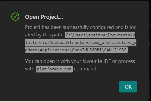 Opening projects In Aceinna extension · Issue #664 · platformio/platformio-vscode-ide · GitHub