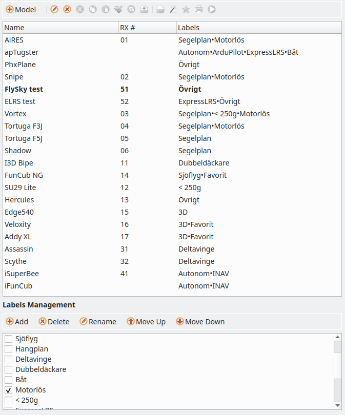 Labels with special characters duplicated when reading models and settings from radio · Issue ...