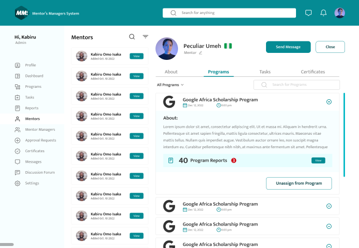 Mentor/Mentor Managers Program-Admin-App - Sprint 3 · Issue #27 · ALCOpenSource/Mentor ...
