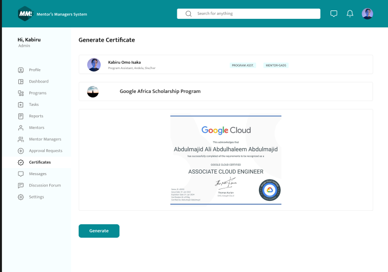 Select Cert Beneficiary Page-Admin-App - Sprint 5 · Issue #46 · ALCOpenSource/Mentor-Management ...