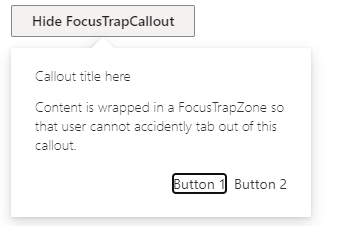 FocusTrapCallout always triggers a focus border for child element even ...