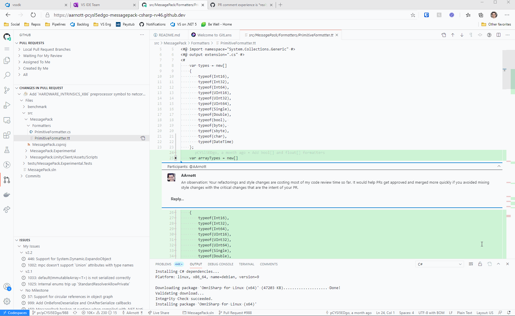 Commenting On Prs In Codespaces Is Quite Broken · Issue 2127 · Microsoft Vscode Pull Request