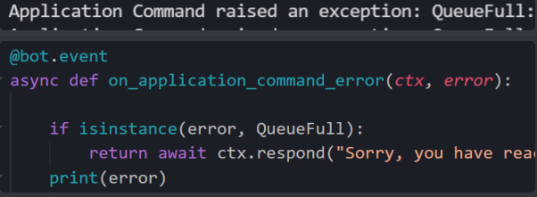 on_application_command_error can't catch custom exception · Issue #402 · Pycord-Development ...