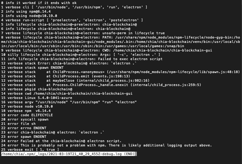 Install error Ubuntu 20.04.2 LTS [BUG] · Issue #1387 · Chia-Network/chia-blockchain · GitHub