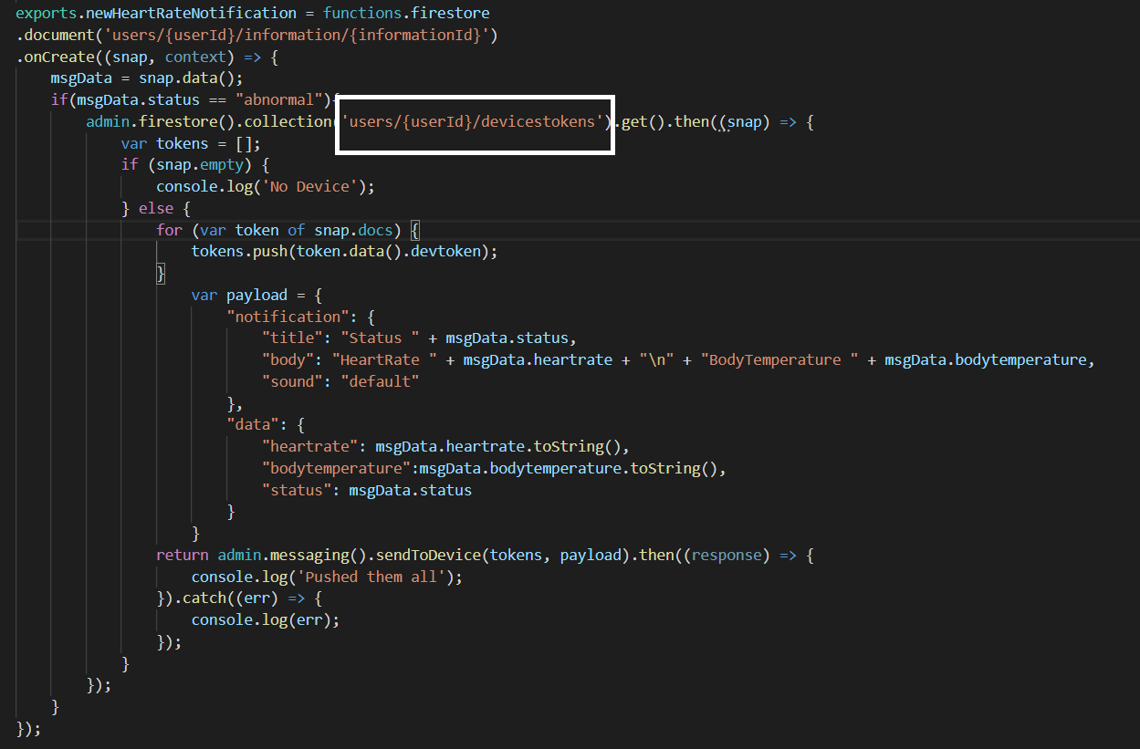 unable to access device tokens in firebase cloud messaging · Issue ...