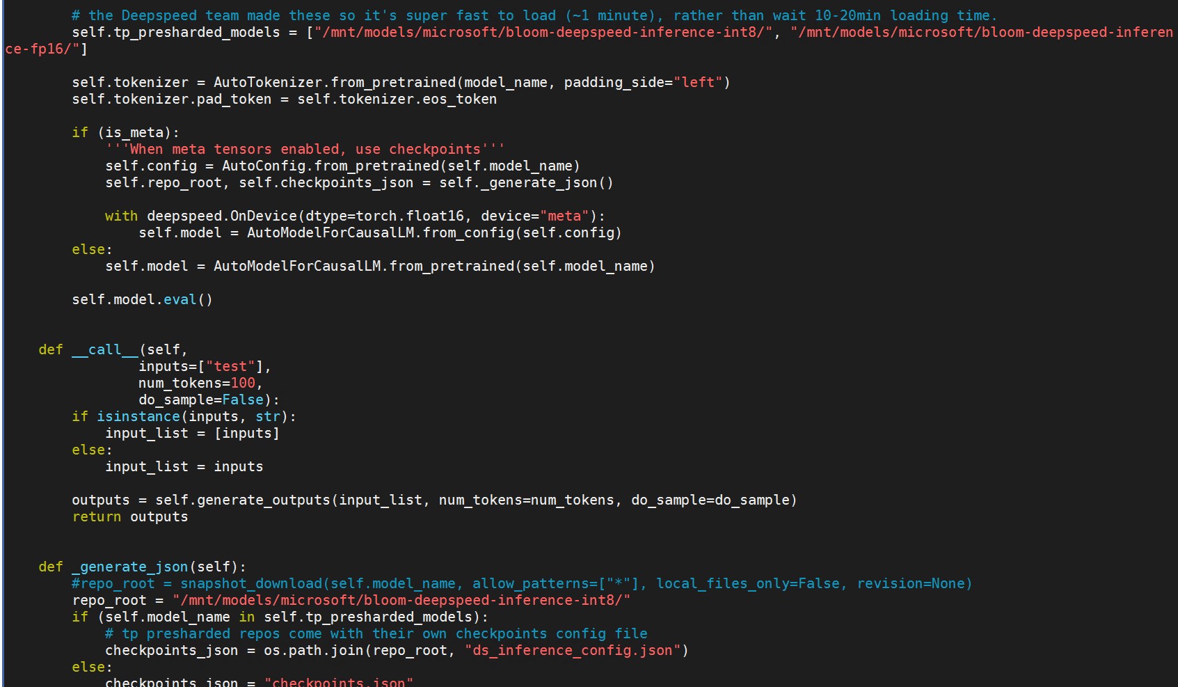 [BUG] inference BLOOM model with checkpoint.json · Issue #2557 · deepspeedai/DeepSpeed · GitHub