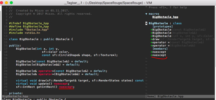 Add support for extrawords from C++14 [noexcept, override] · Issue #480 · preservim/tagbar · GitHub