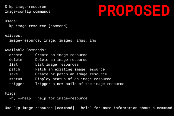 Change kp CLI commands to have image-resource as primary alias, and ...