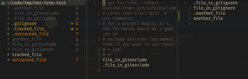 Handle files in .git/info/exclude like files .gitignore · Issue #226 · nvim-neo-tree/neo-tree ...