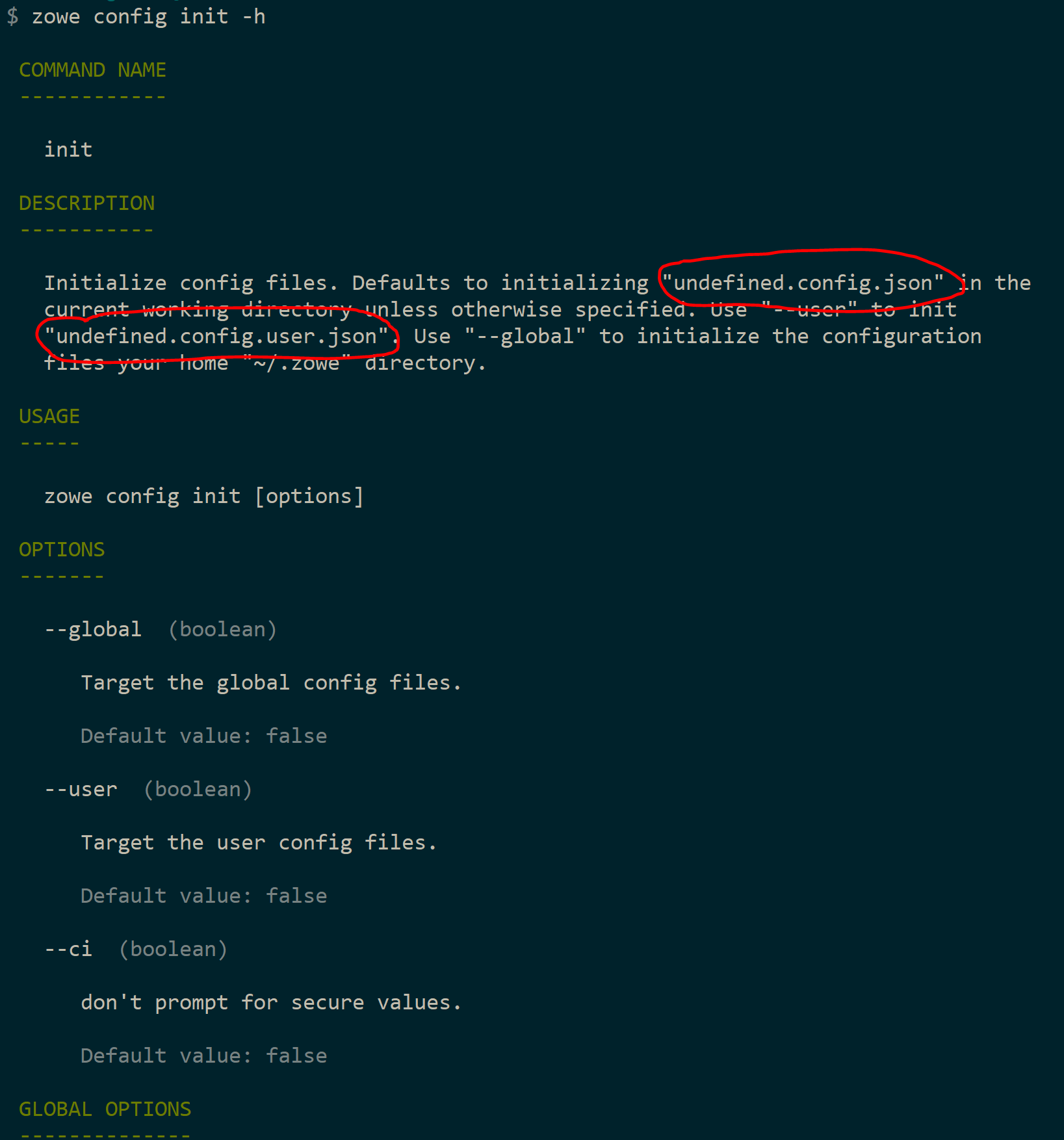 zowe config init -h suggested improvements · Issue #487 · zowe/imperative · GitHub