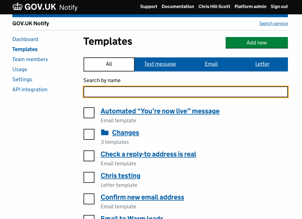 Managing lots of templates is difficult · Issue #12 · alphagov/notify ...