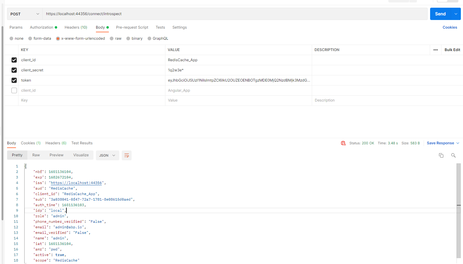 Identity Server "/connect/introspect" not working · Issue #12394 · abpframework/abp · GitHub