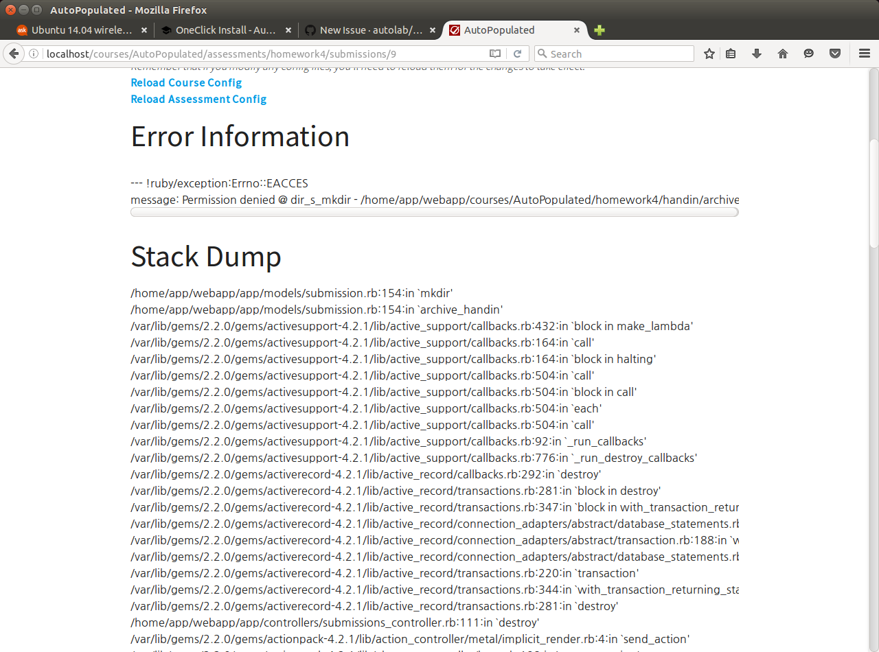 ruby/exception:Errno::EACCES · Issue #992 · autolab/Autolab · GitHub