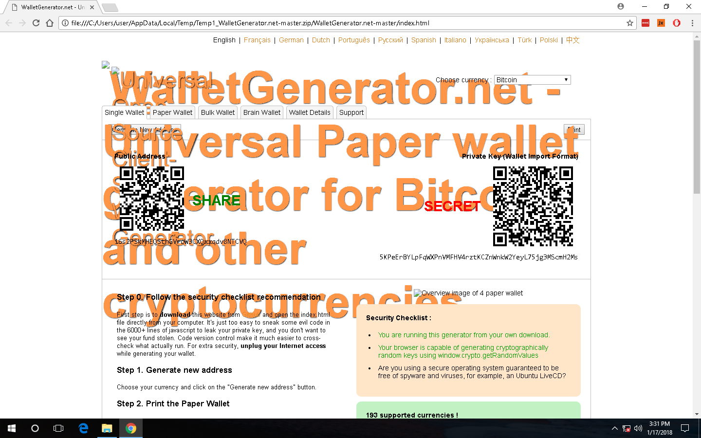Wallet Generator doesn't work from inside the zip archive (windows) · Issue #147 ...