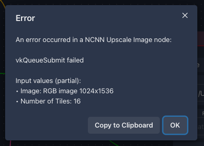 NCNN Upscale Image Error · Issue #1001 · chaiNNer-org/chaiNNer · GitHub