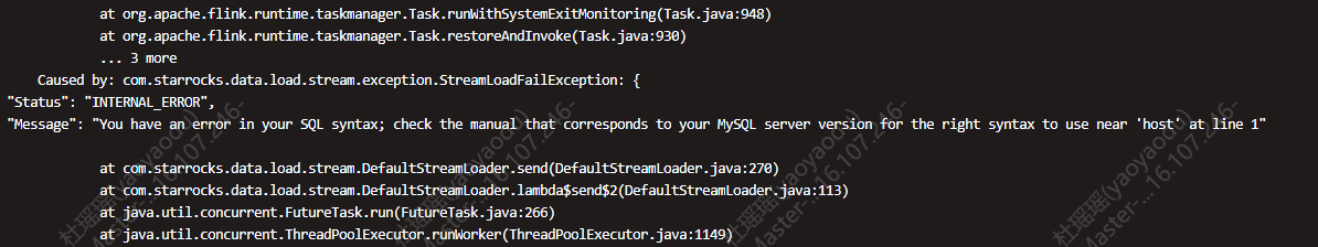 Flink To Sr Keyword Lead To Load Fail · Issue 18655 · Starrocks Starrocks · Github
