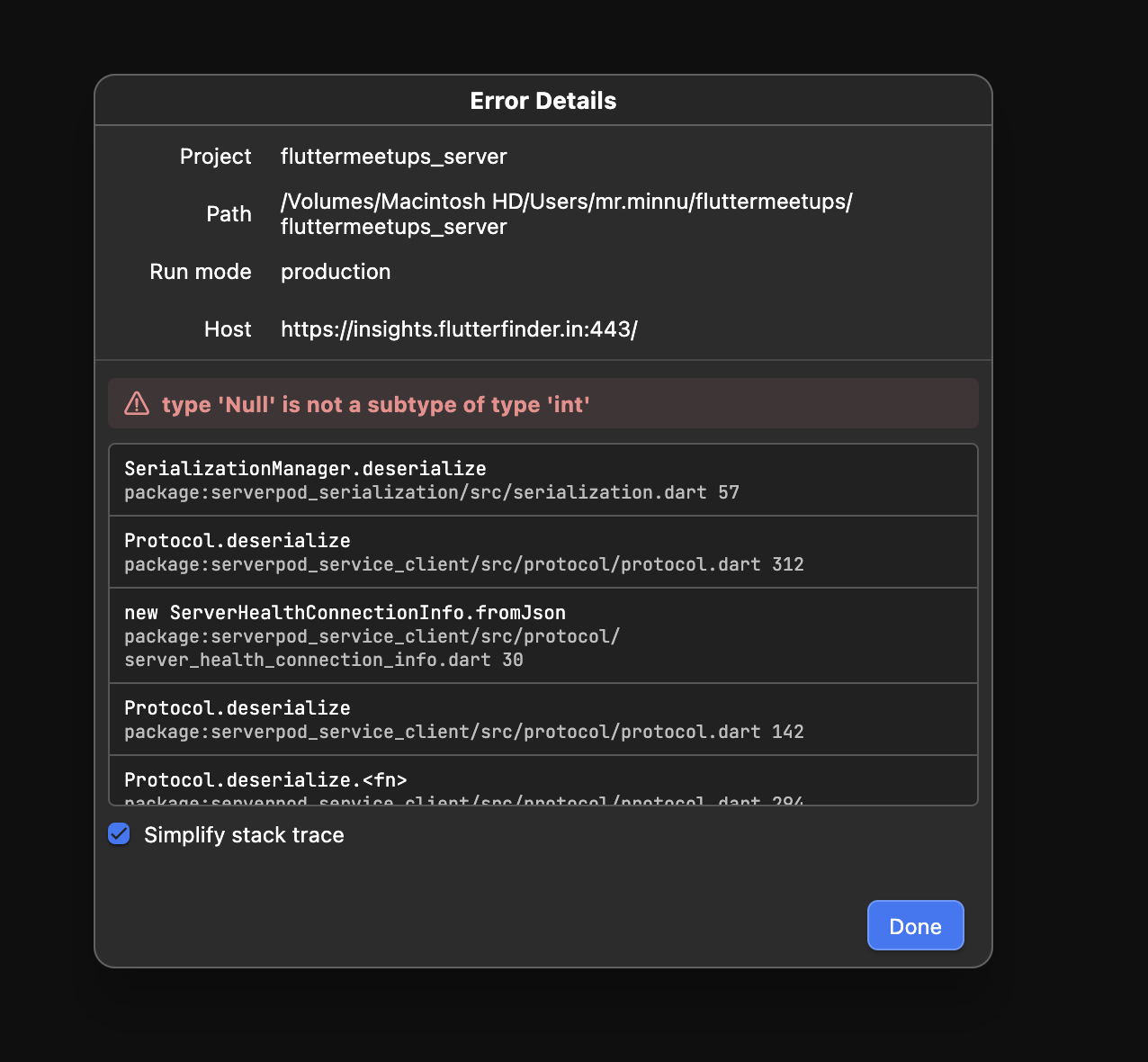[Internal] - Couldn't able to read Health metrics · Issue #583 · serverpod/serverpod · GitHub