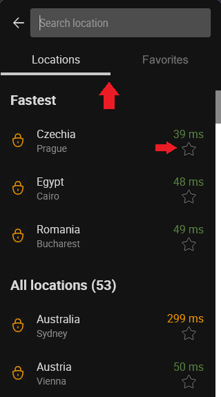 Add "Favorites" tab for locations · Issue #48 · AdguardTeam ...