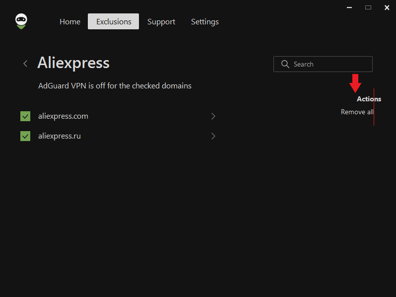 "Actions" alignment is faulty in any domain · Issue #338 · AdguardTeam/AdGuardVPNForWindows · GitHub